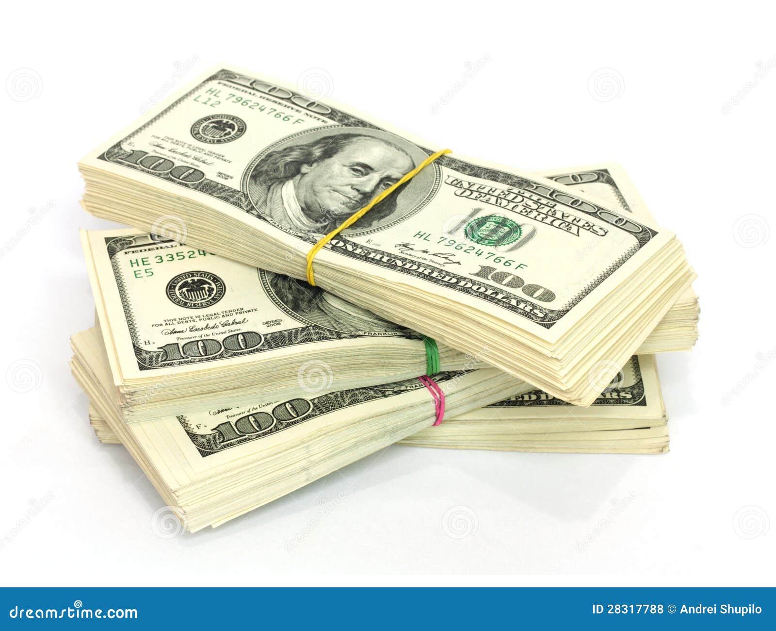 Stack of $100 bills stock photo. Image of currency, save - 28317788