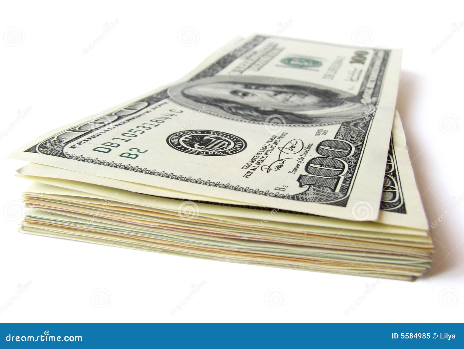 Stack of $ 100 bills stock image. Image of rates, money - 5584985