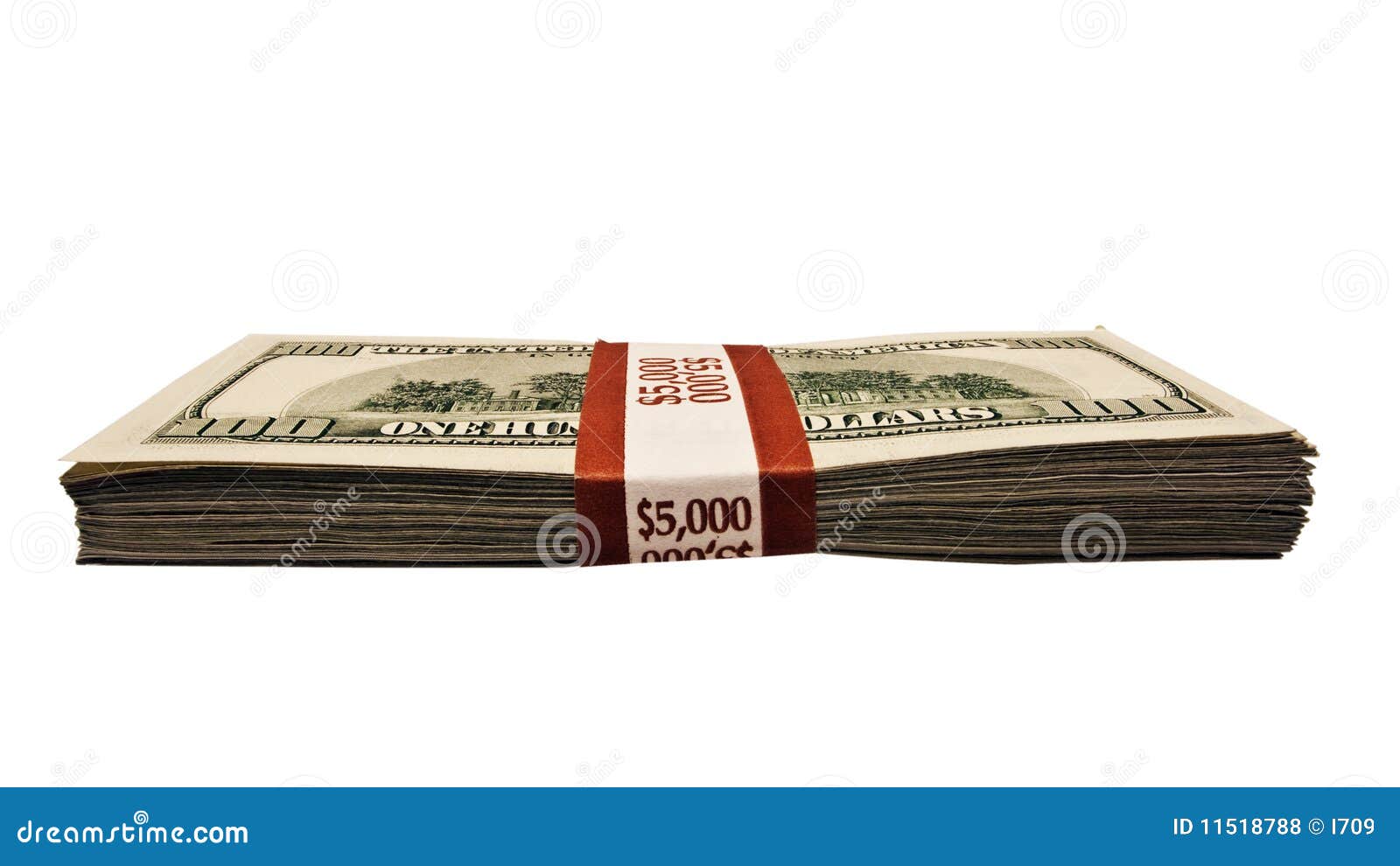 Stack of 100 dollar bills stock photo. Image of pack - 11518788