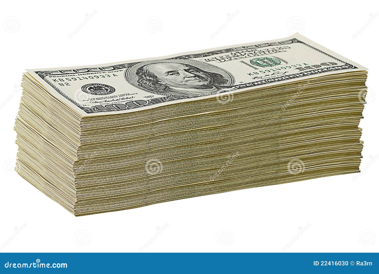 Stack of $100 dollar bills stock photo. Image of hand - 22416030