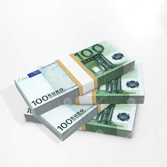 Stack of 100 euro stock illustration. Illustration of cash - 16885046