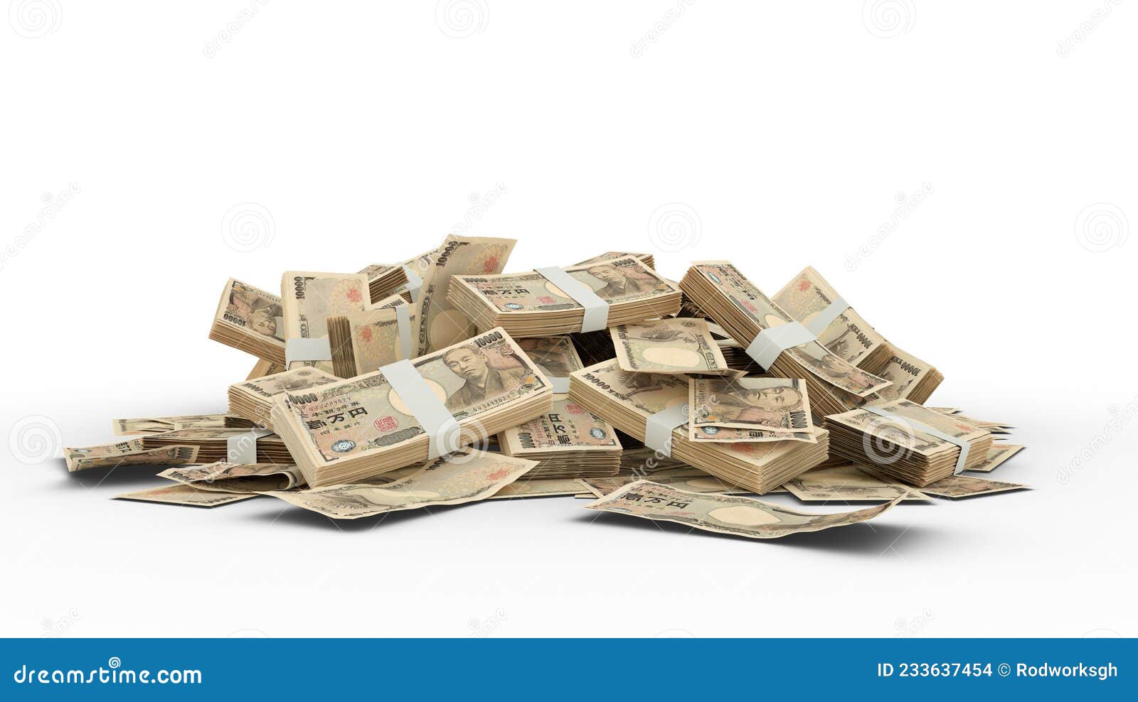 Stack of 10000 Japanese Yen Notes Stock Photo - Image of metal ...