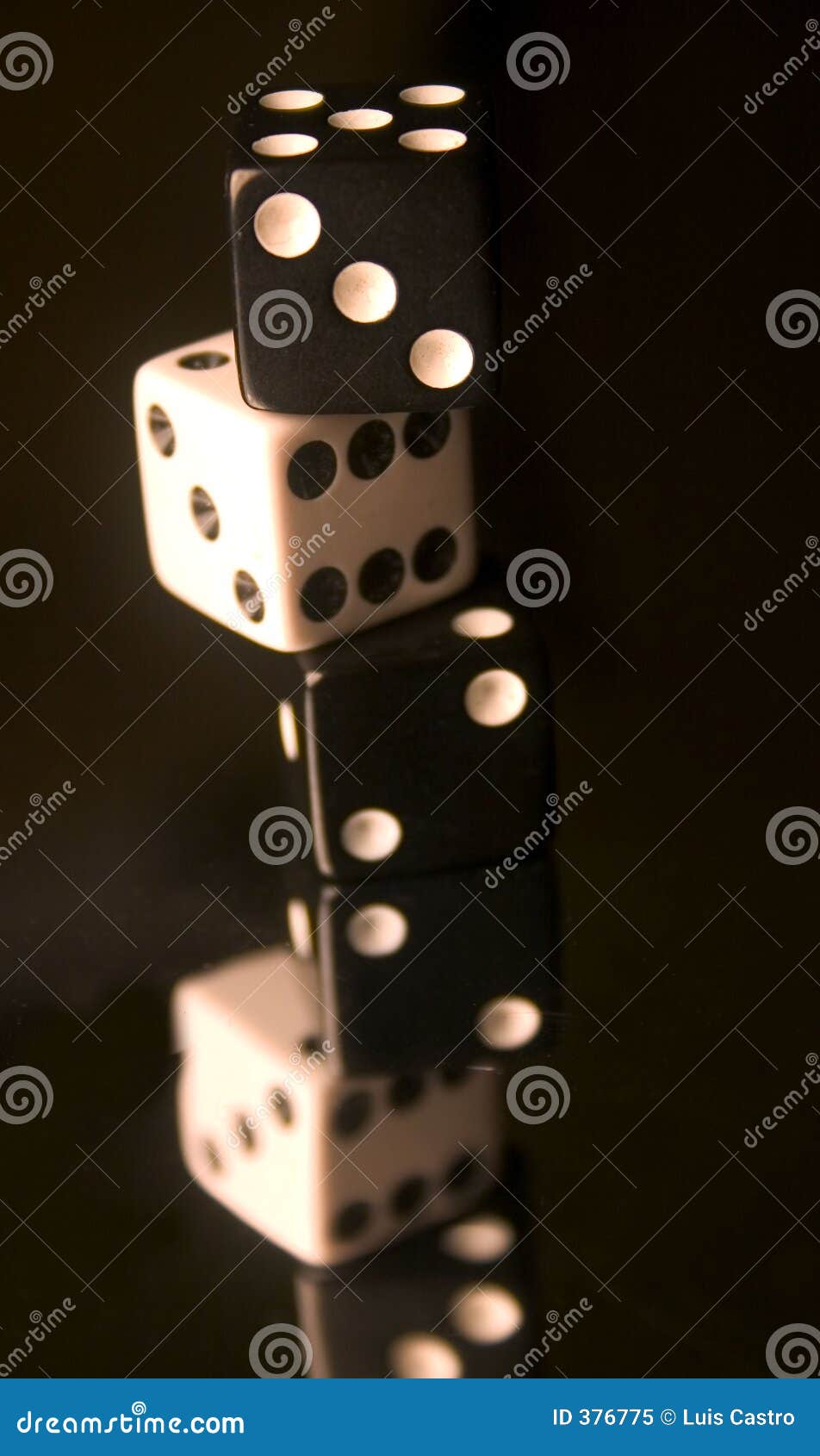 A Stack of 3 Dice stock image. Image of ebony, oreo, mirror - 376775