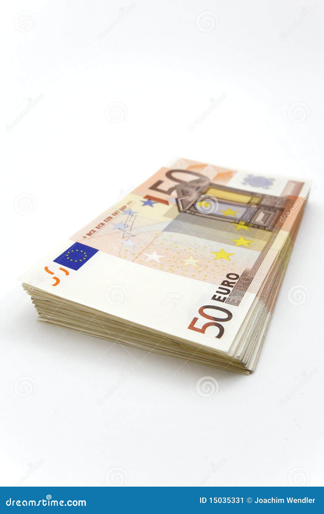 Stack of 50 Euro bills stock image. Image of bank, isolated - 15035331