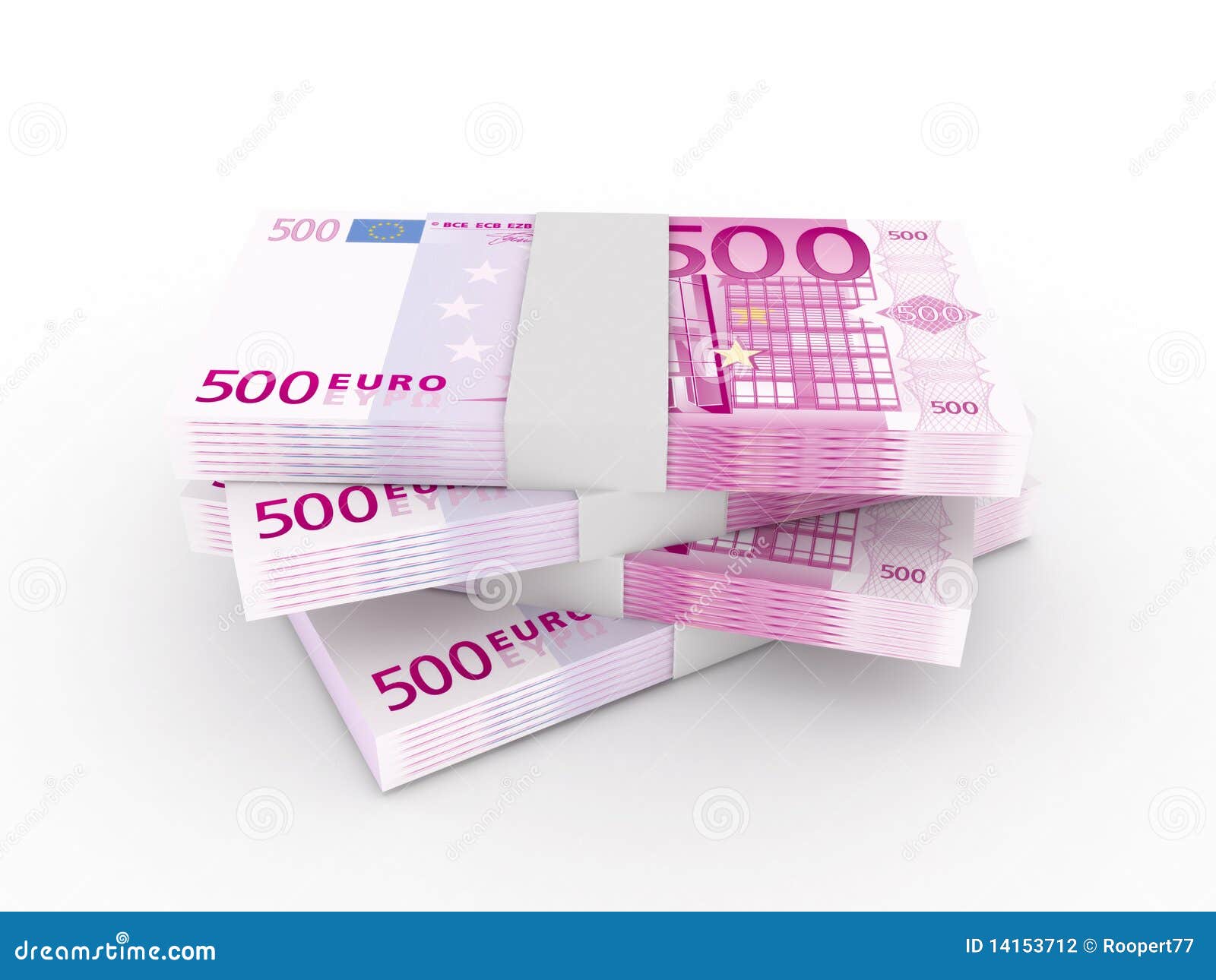 Stack Of 500 Euro Bills Stock Photography - Image: 14153712