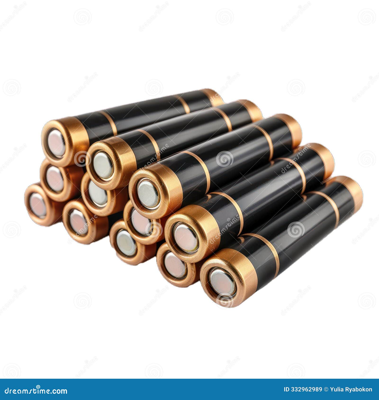 Stack of Aa Batteries Isolated on White Background Stock Image - Image ...