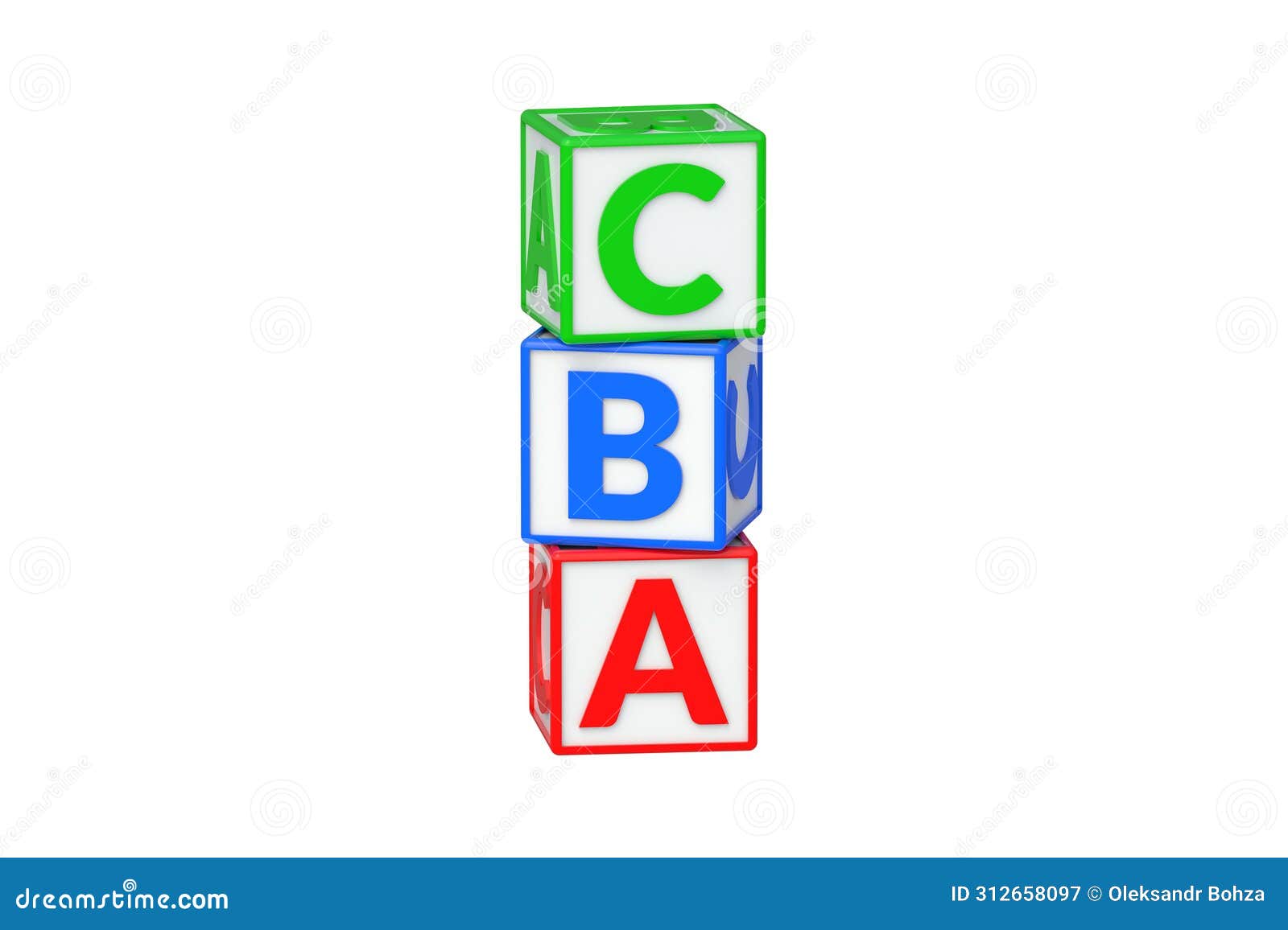 Stack of ABC Blocks Isolated on White Background Stock Illustration ...