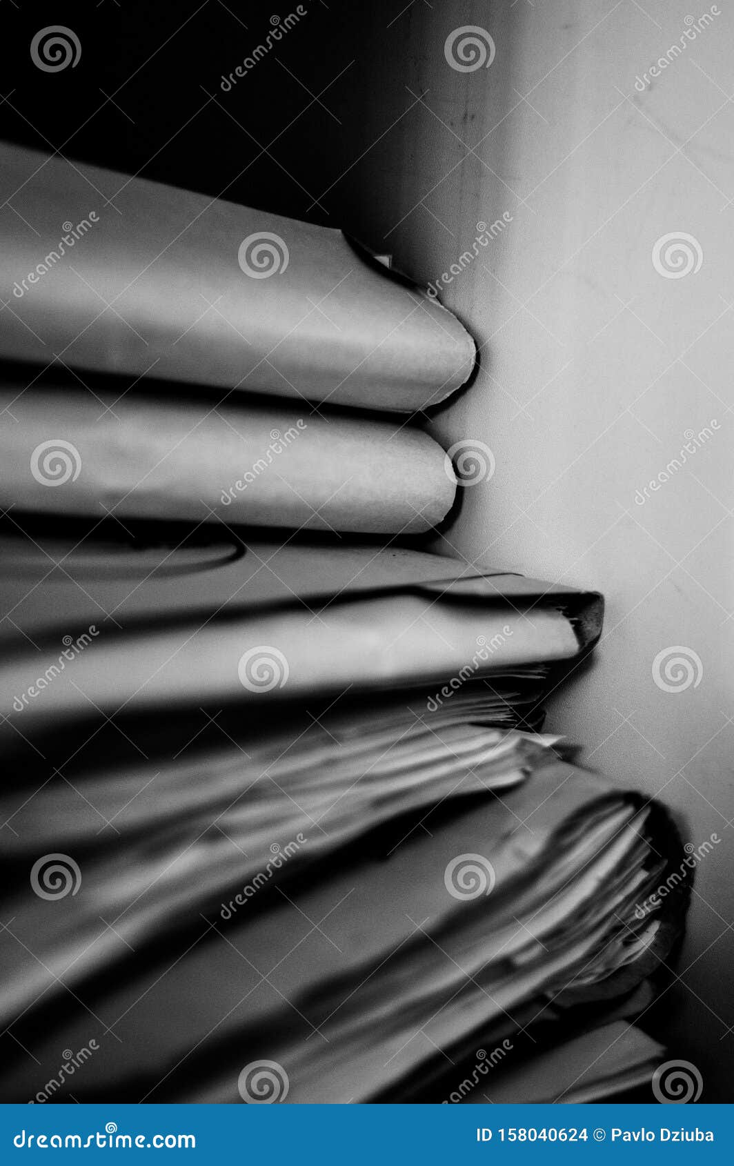 A Stack of Accounting Documents Nested in Folders. Stock Photo - Image ...