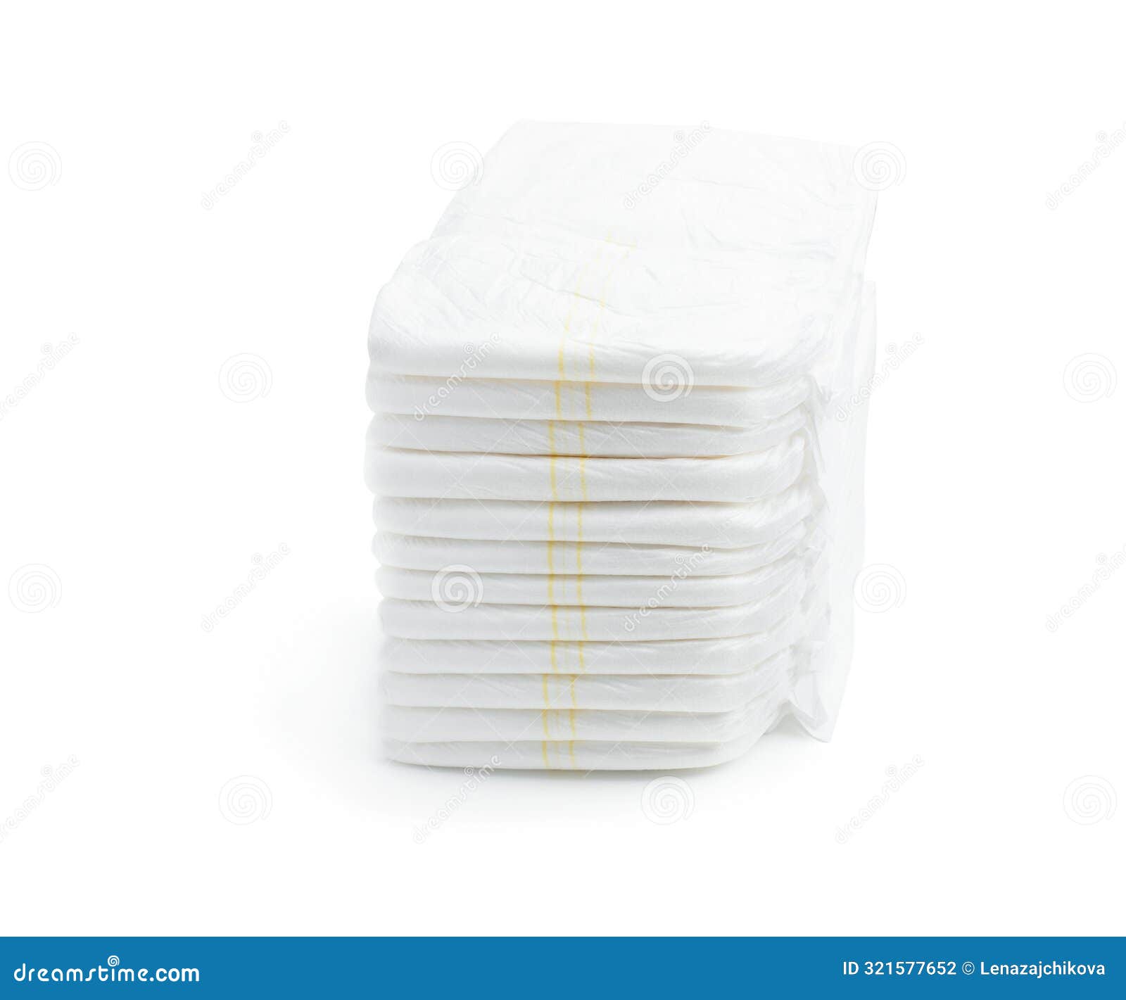 Stack of Adult Diapers Isolated on White Background Stock Photo - Image ...
