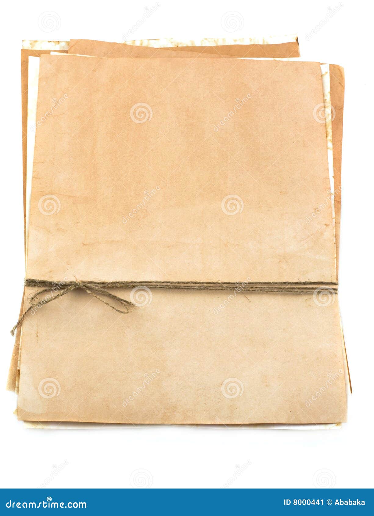 Stack of Aged Paper Bandaged with Thread Stock Image - Image of burn ...