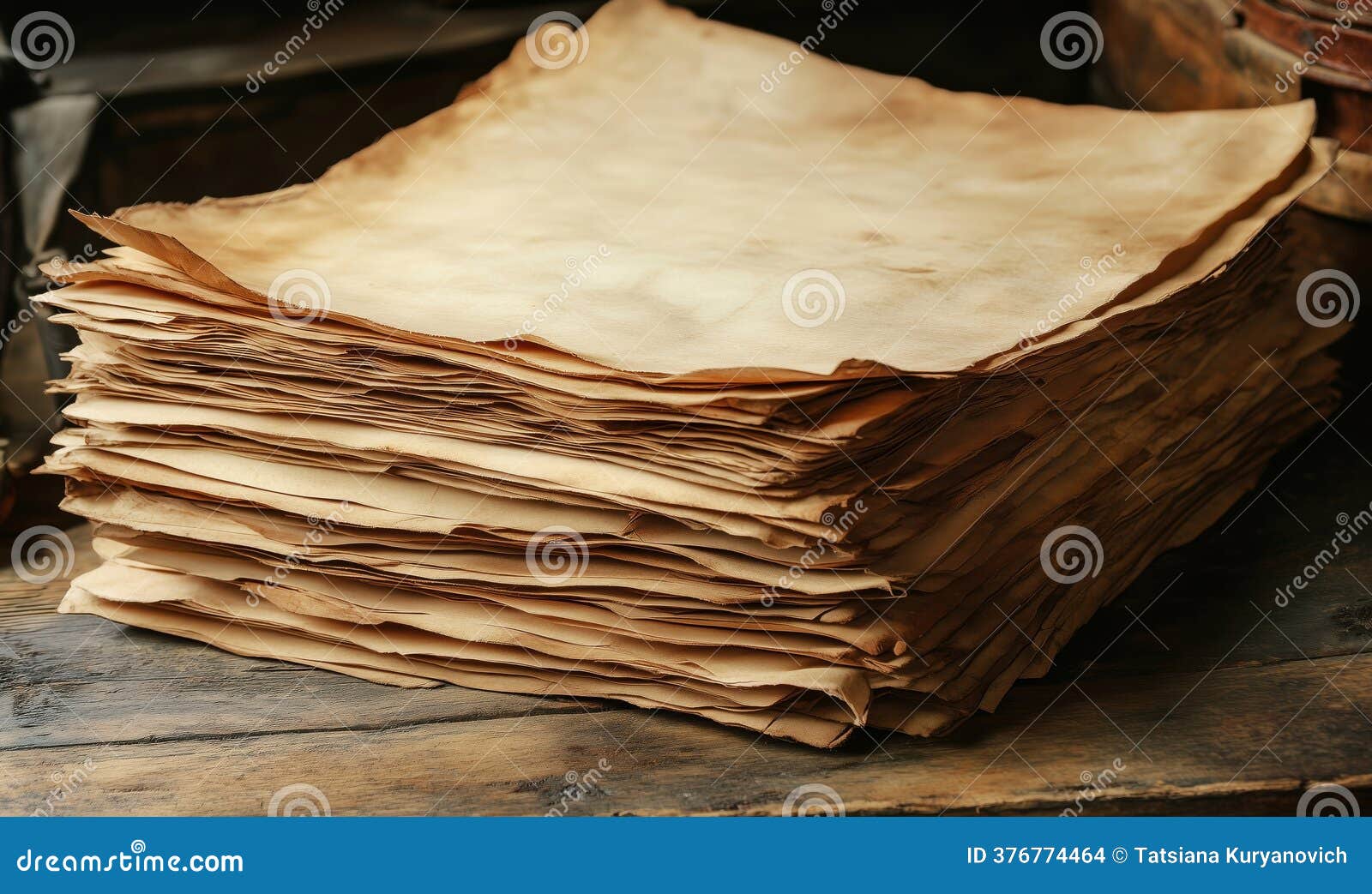 A Stack Of Historical Style Handwritten Parchments Royalty-Free Stock ...