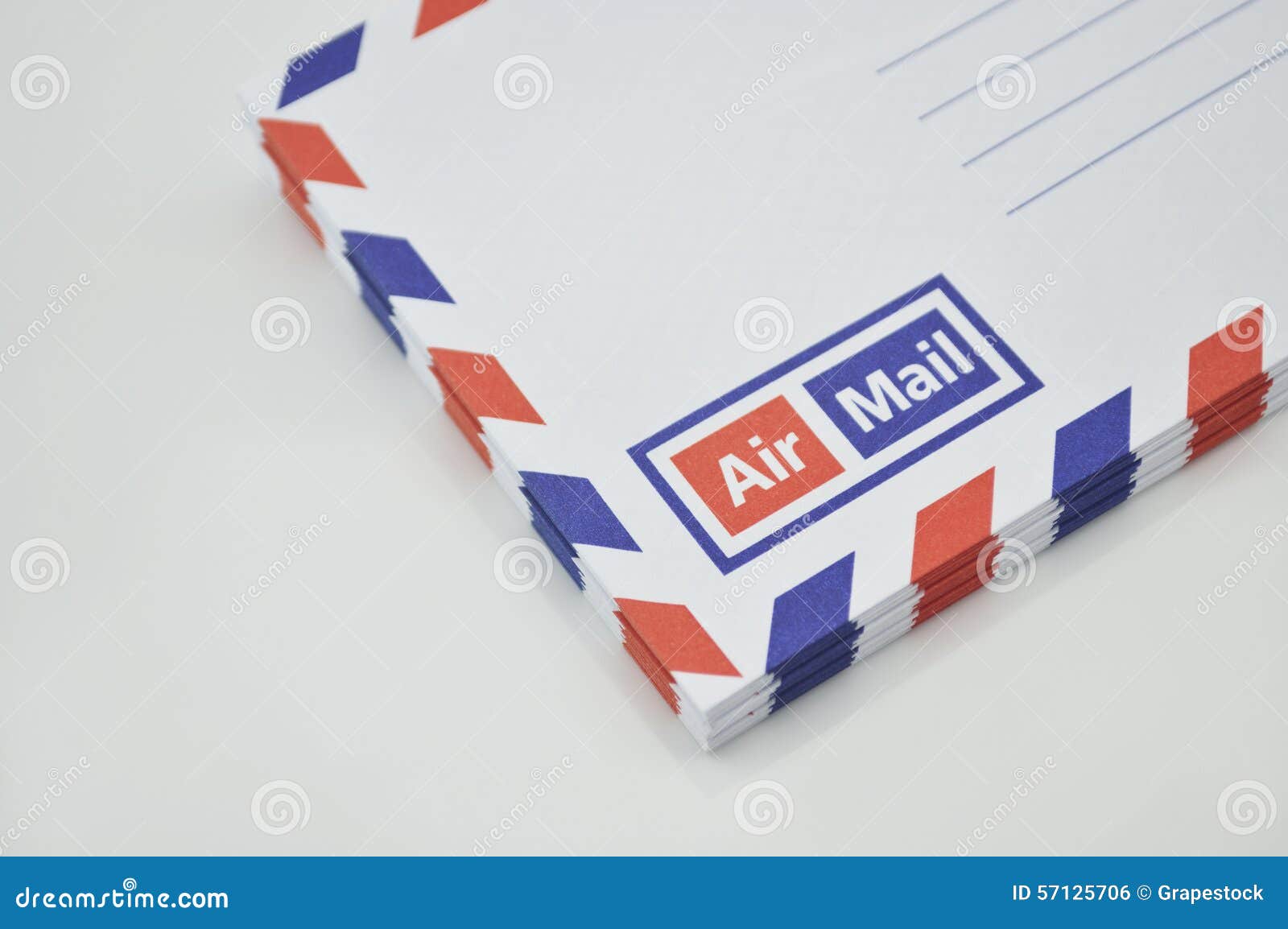 Stack of Air Mail Envelopes on White Stock Photo - Image of empty ...