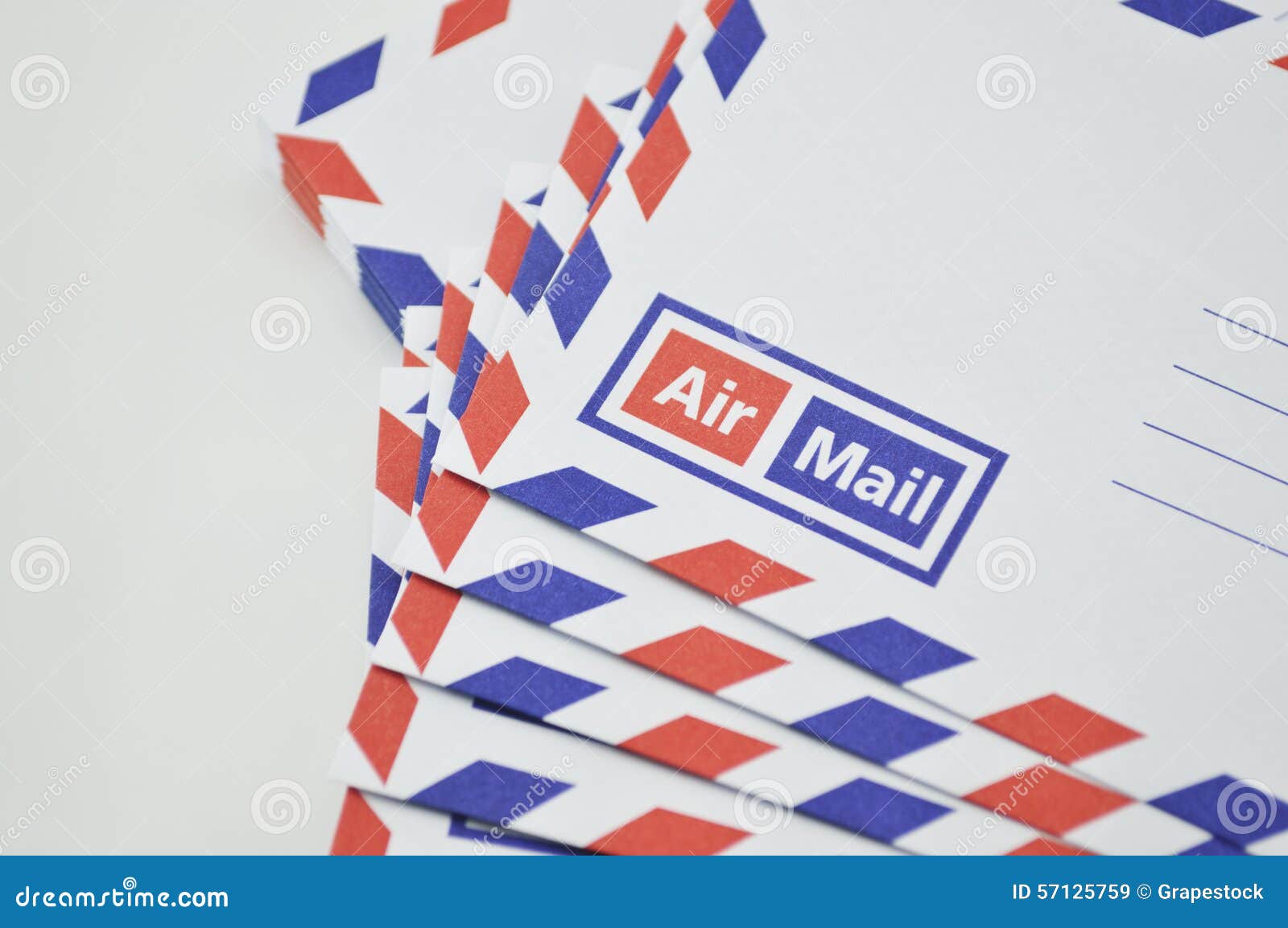 Stack of Air Mail Envelopes on White Stock Image - Image of ...