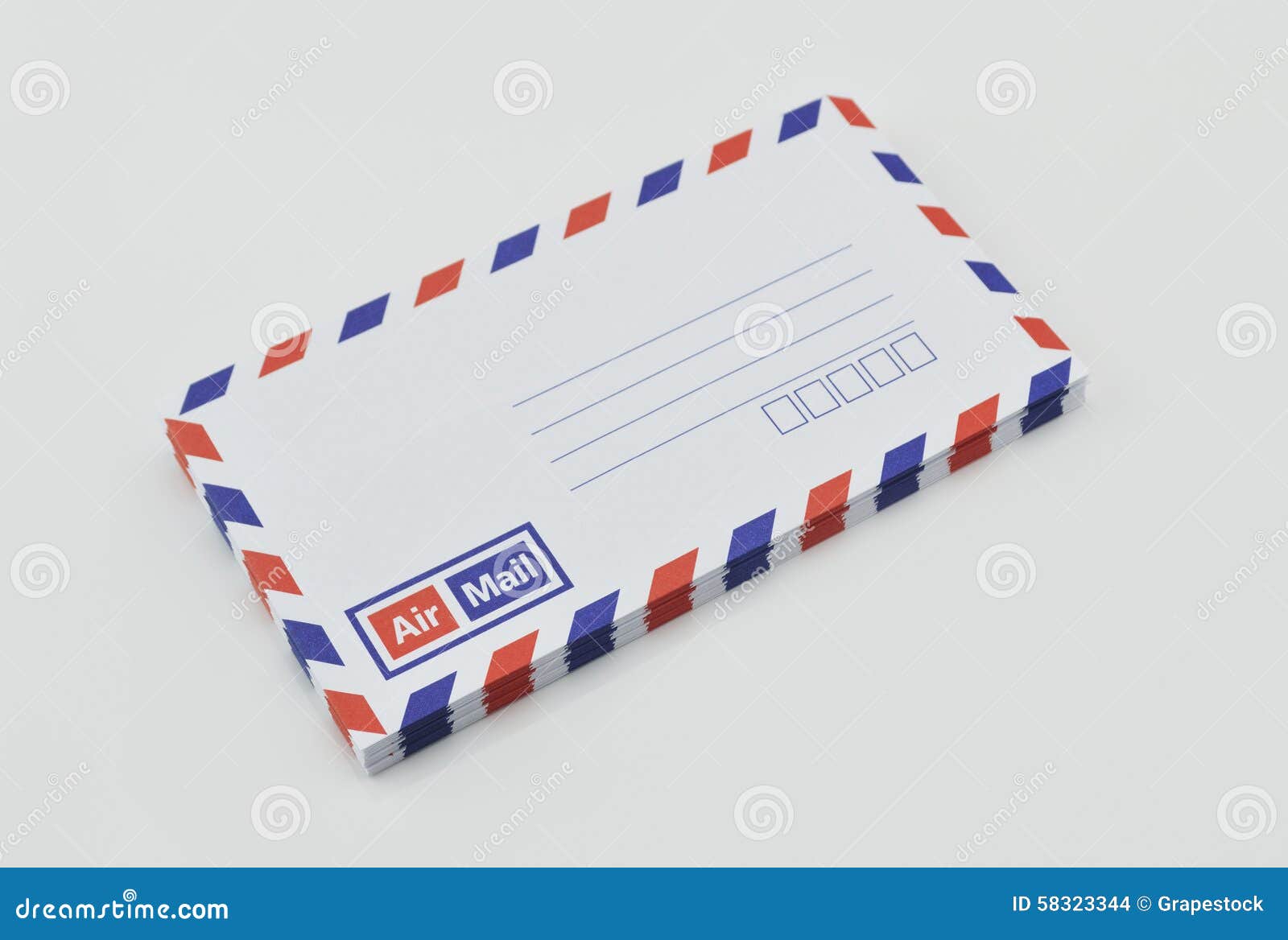 Stack of Air Mail Envelopes on White Stock Photo - Image of paper ...