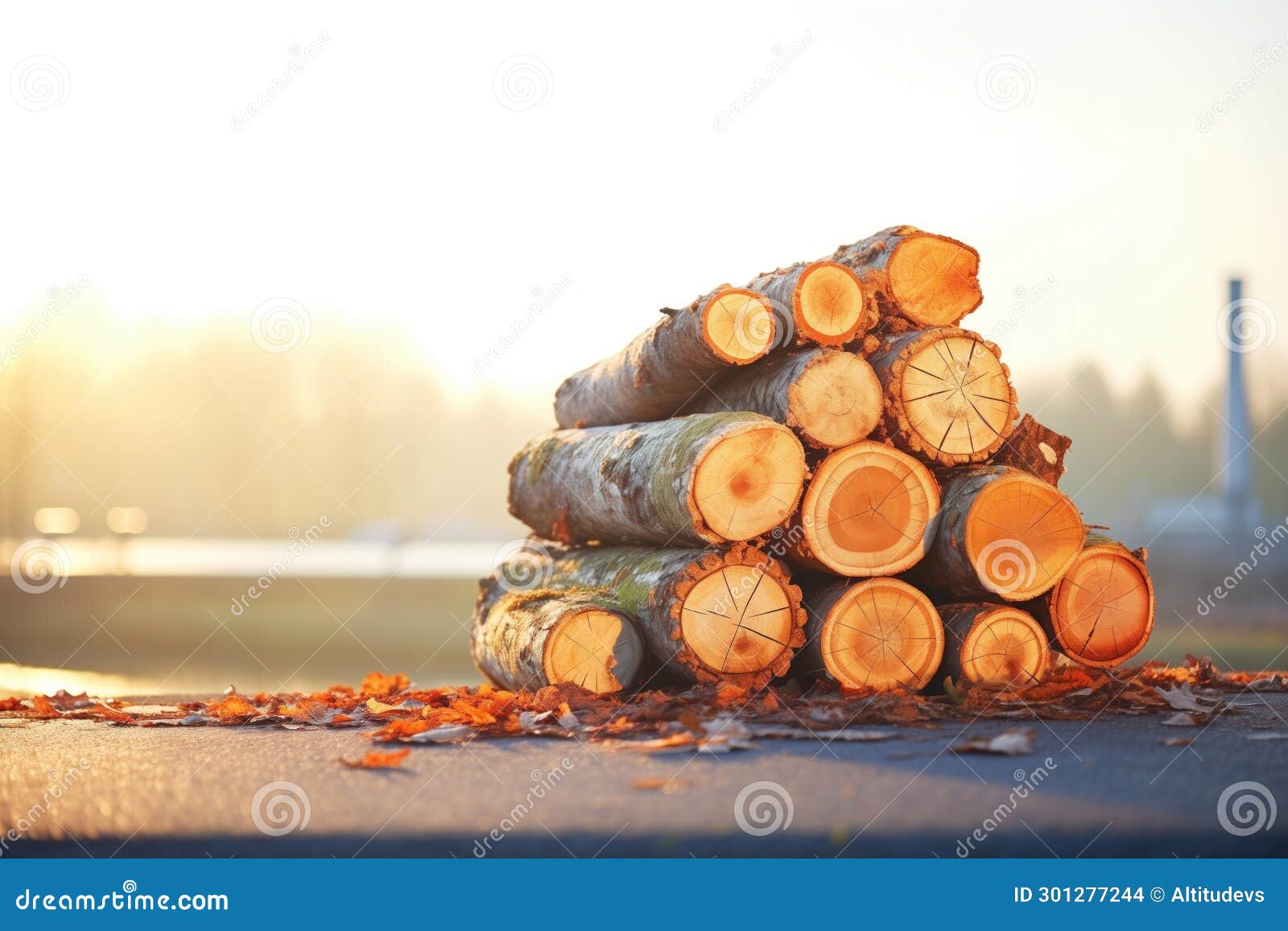 Cut Logs Of Alder Wood Stacked. Wood For Firing In The Oven Prep ...