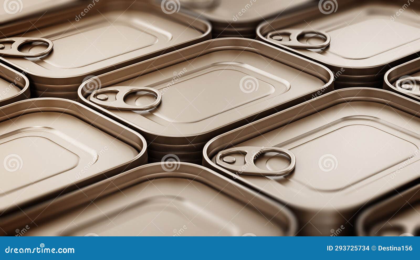 Stack Of Aligned Fish Cans. 3D Illustration | CartoonDealer.com #293725734