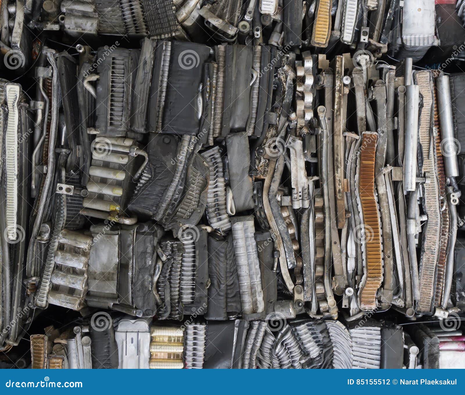 Stack of Aluminum from Car Parts. Stock Photo - Image of cooling, dirty ...