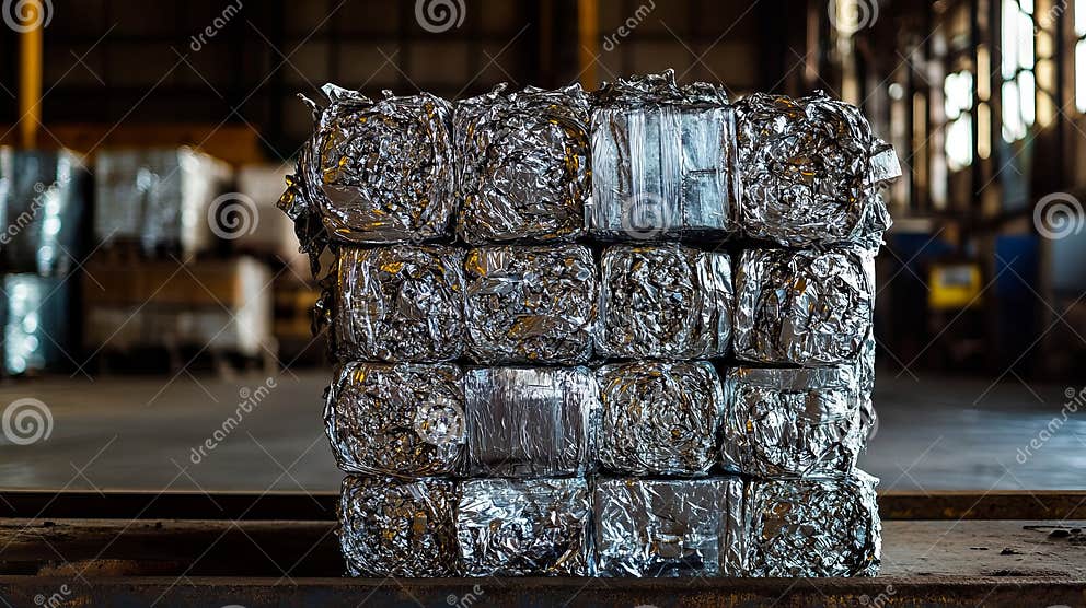 A Stack of Aluminum Foil Sitting on Top of a Table Stock Photo - Image ...
