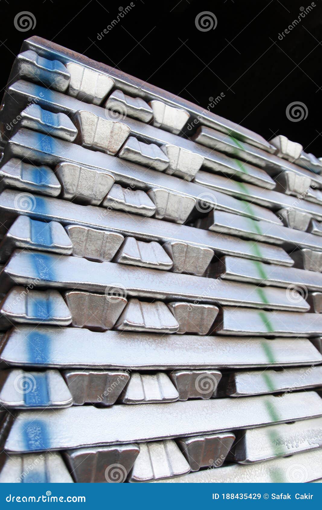 Stack of Aluminum ingots stock image. Image of merchandise - 188435429