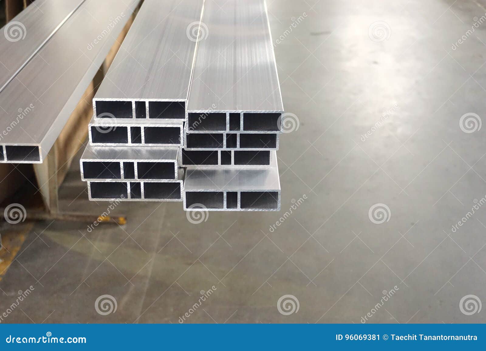 Stack of Aluminum Square Tube Stock Image - Image of square ...