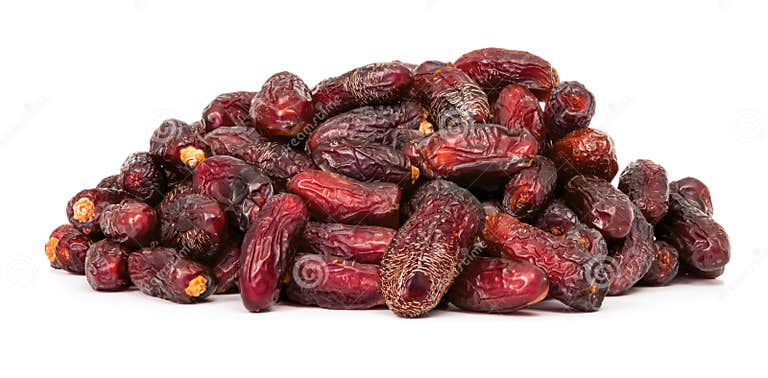 Stack of Ambera and Medjool Dates Isolated on White Background. Stock ...