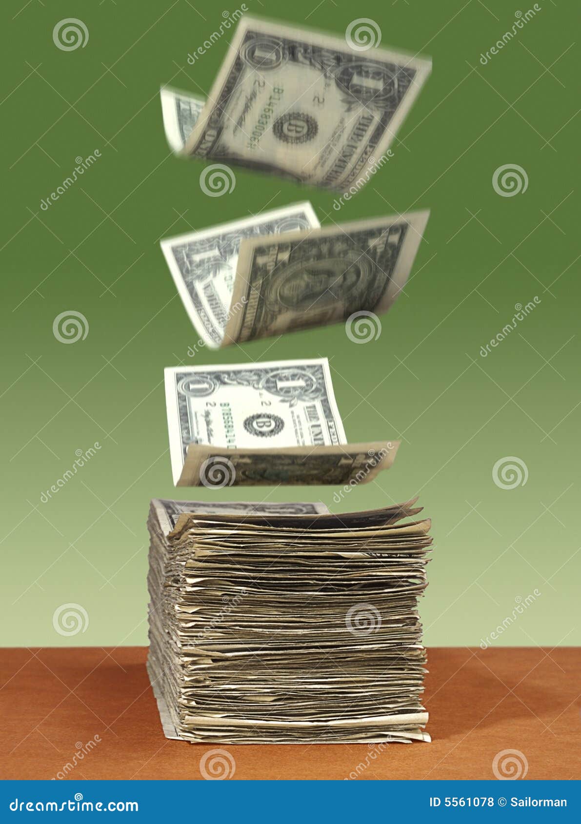 Stack of American One Dollar Bills Stock Photo - Image of interest ...