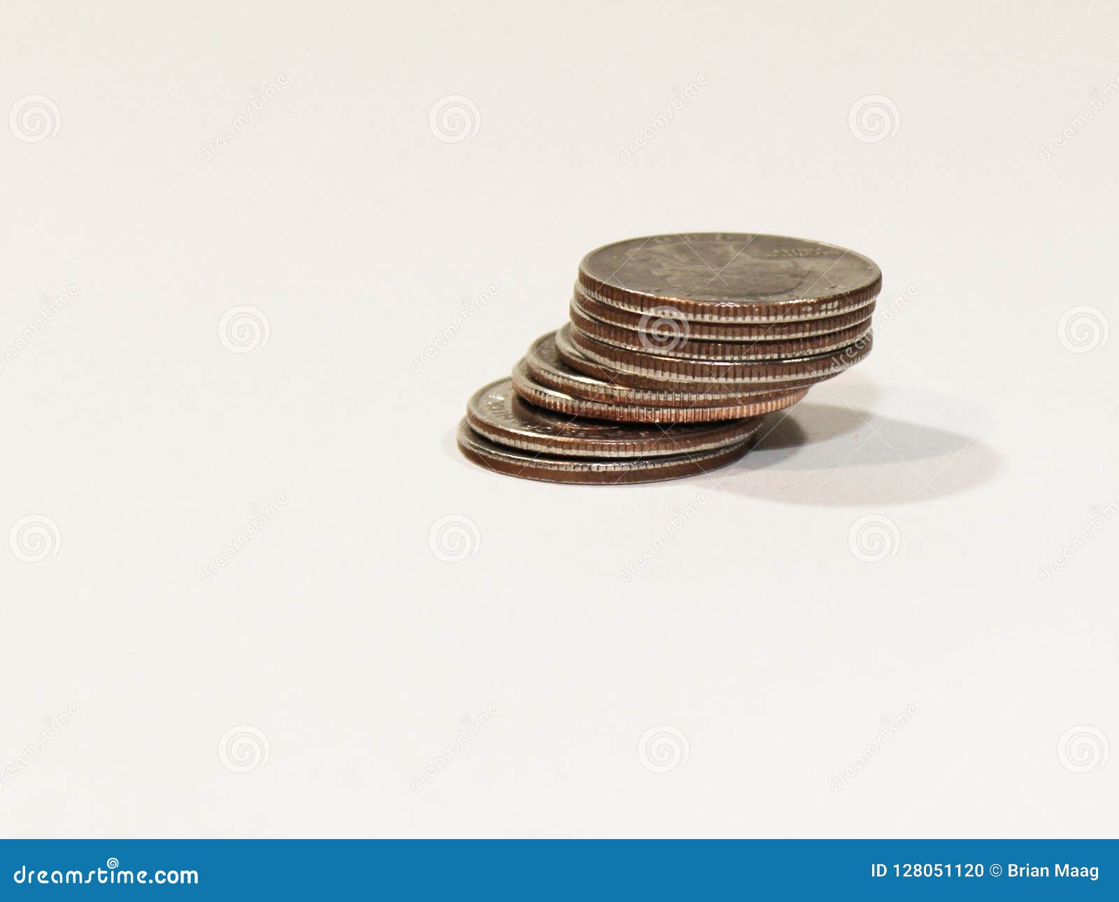 Quarter Stack Right stock photo. Image of economics - 128051120