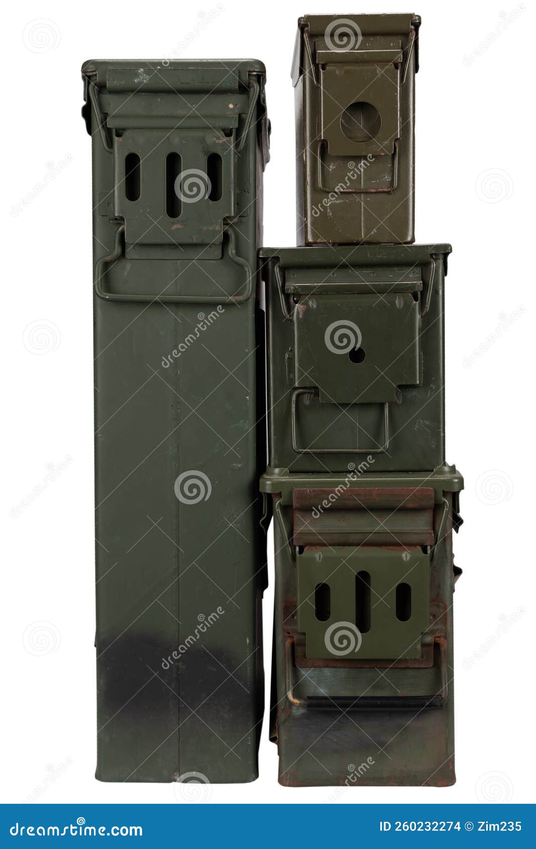 Stack of ammo cans stock photo. Image of lead, bullet - 260232274