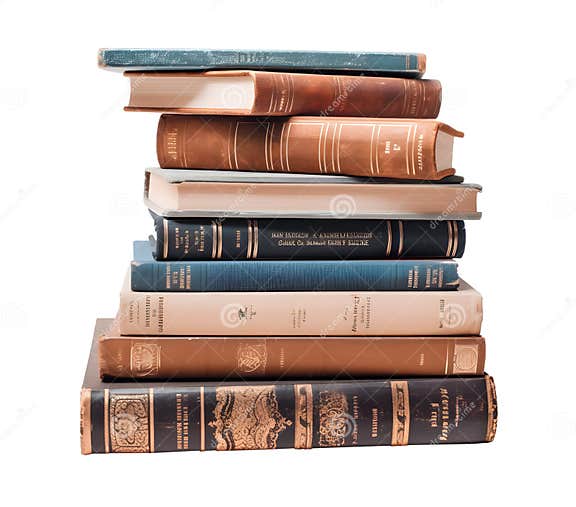 Stack of Ancient Books on White Background, Realistic 3D Illustration ...