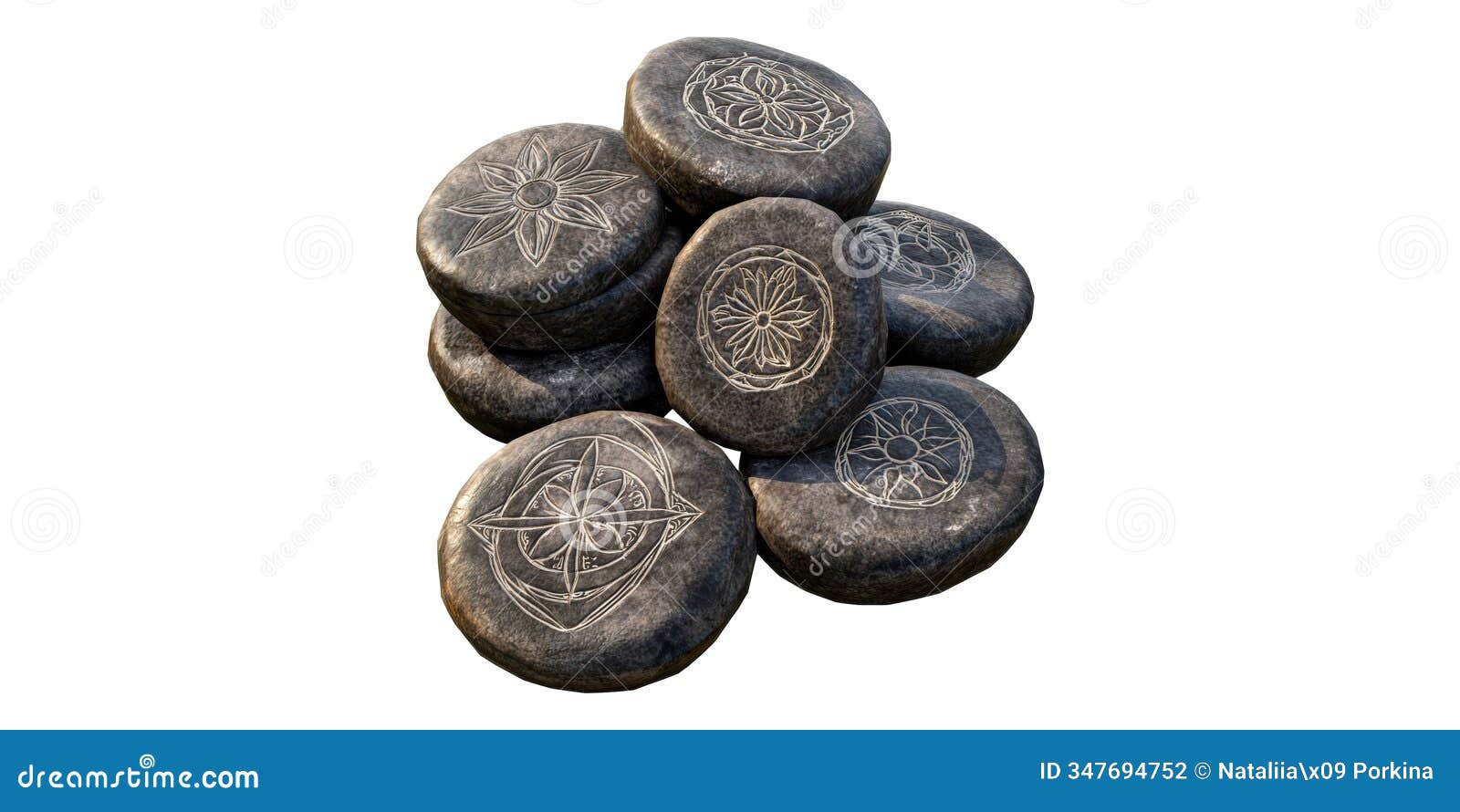 Stack of Ancient Coins with Detailed Engravings Isolated on Transparent ...