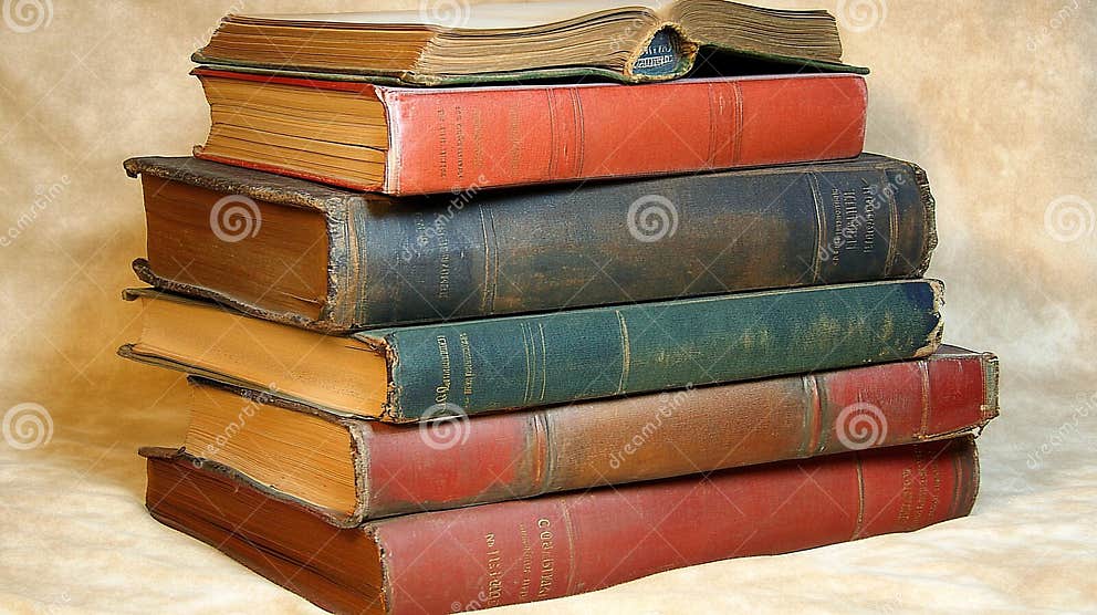 Stack of Antique Books with Aged Covers and Pages Stock Photo - Image ...