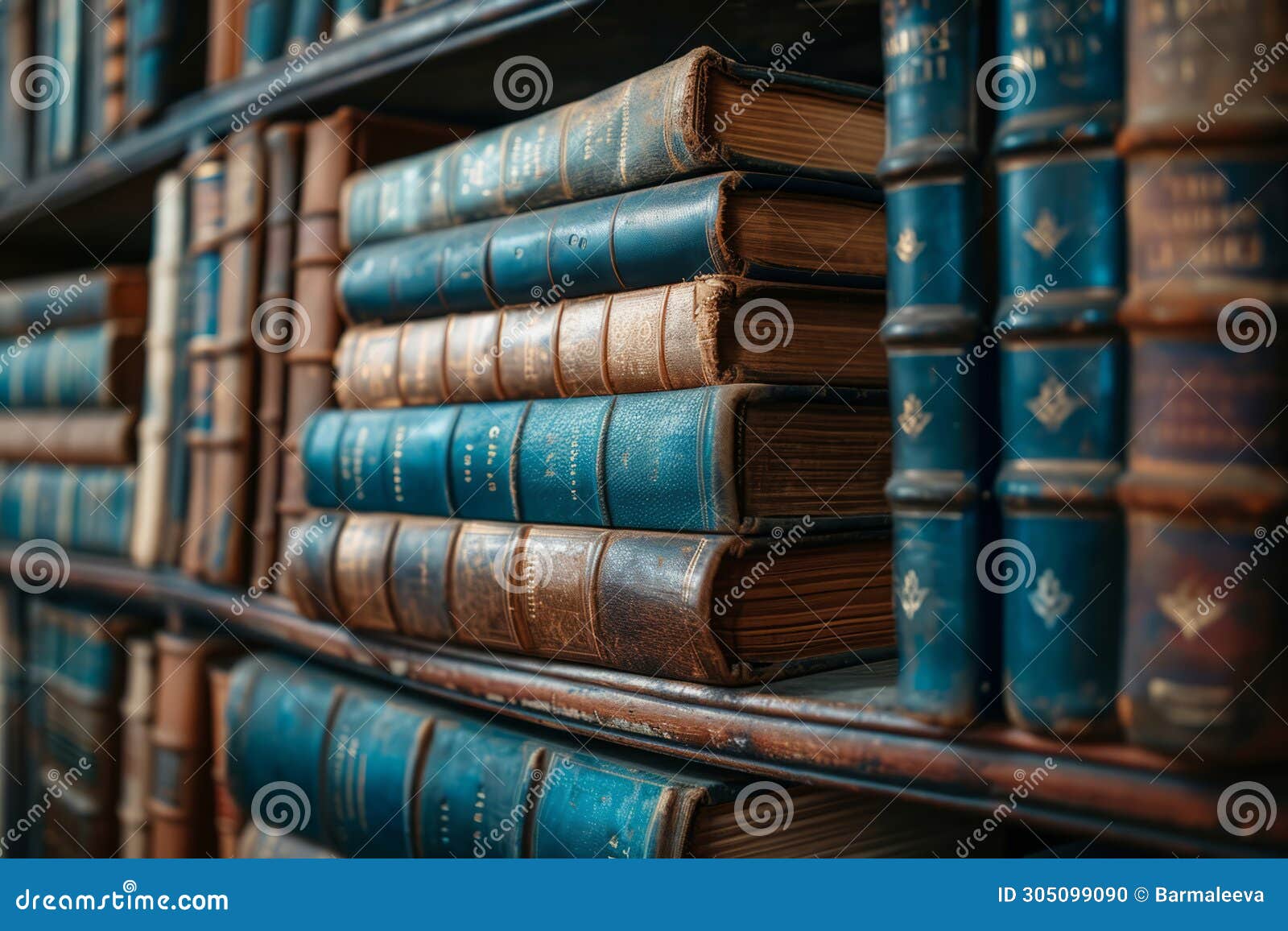 Stack of Antique Leather Books in Library. Pile of Ancient Books Stock ...