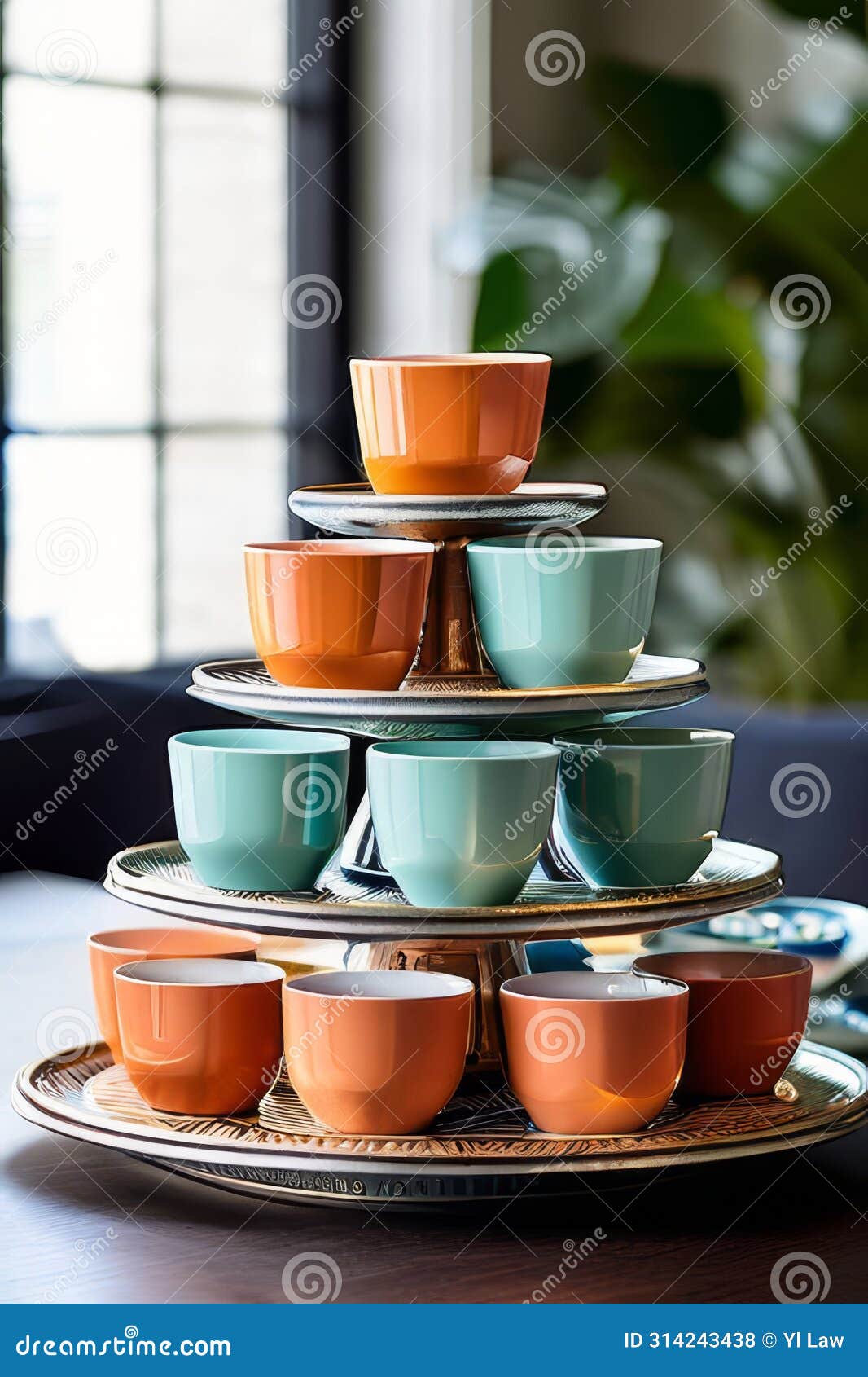 A Stack of Antique Teacups and Saucers with Delicate Editorial Stock ...