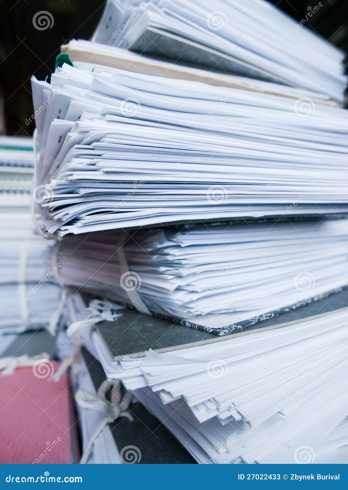 Stack of archive files stock image. Image of document - 27022433