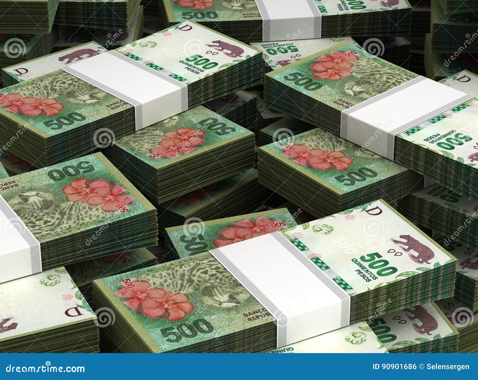 Stack of Argentina Pesos stock illustration. Illustration of money ...