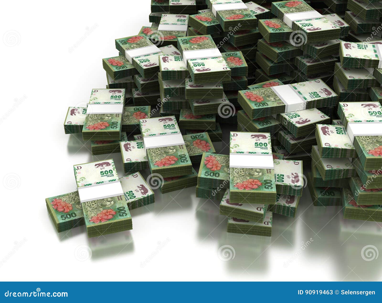 Stack of Argentina Pesos stock illustration. Illustration of money ...