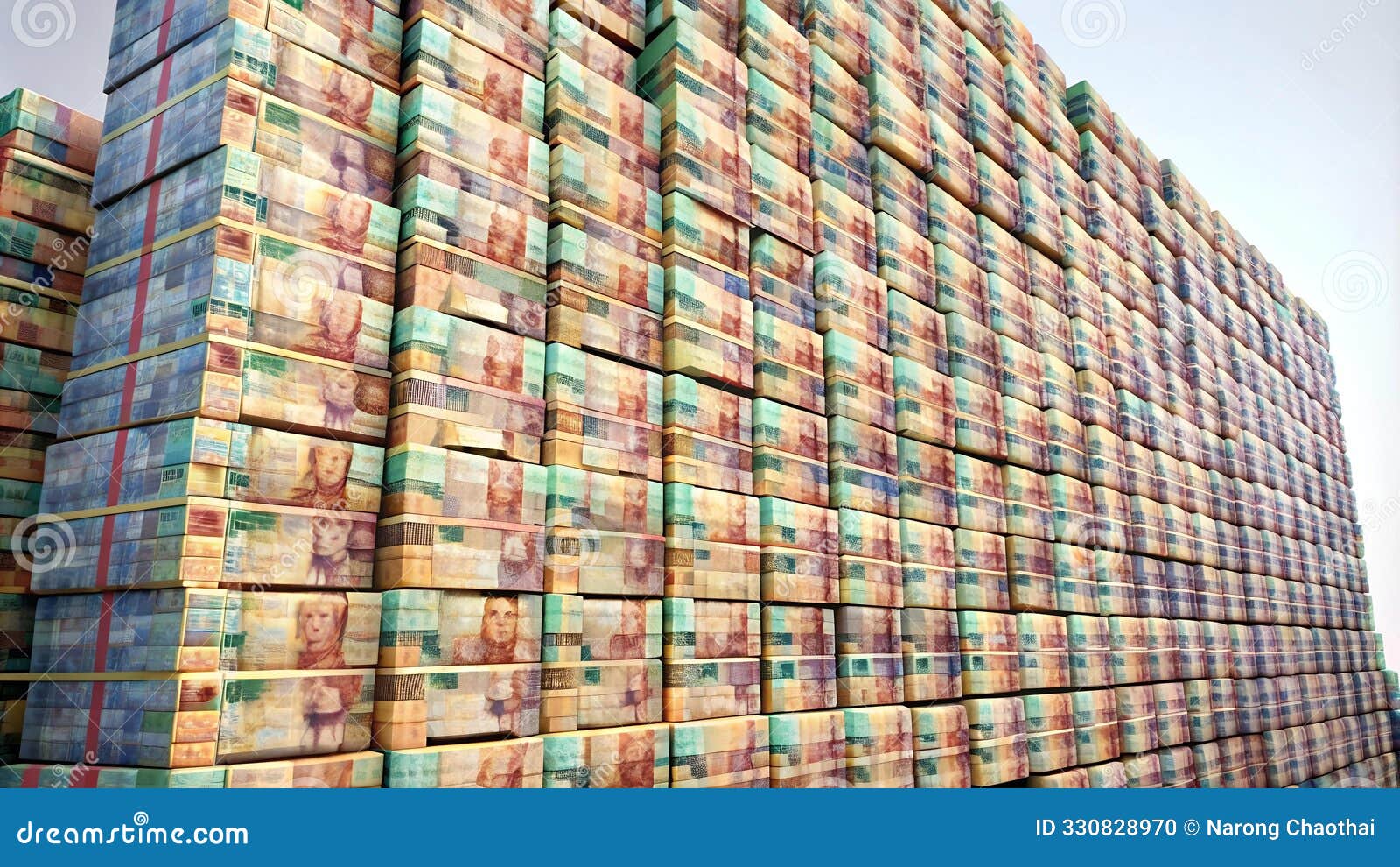 A Stack of Argentine Peso Banknotes Reaching for the Sky Generative AI ...