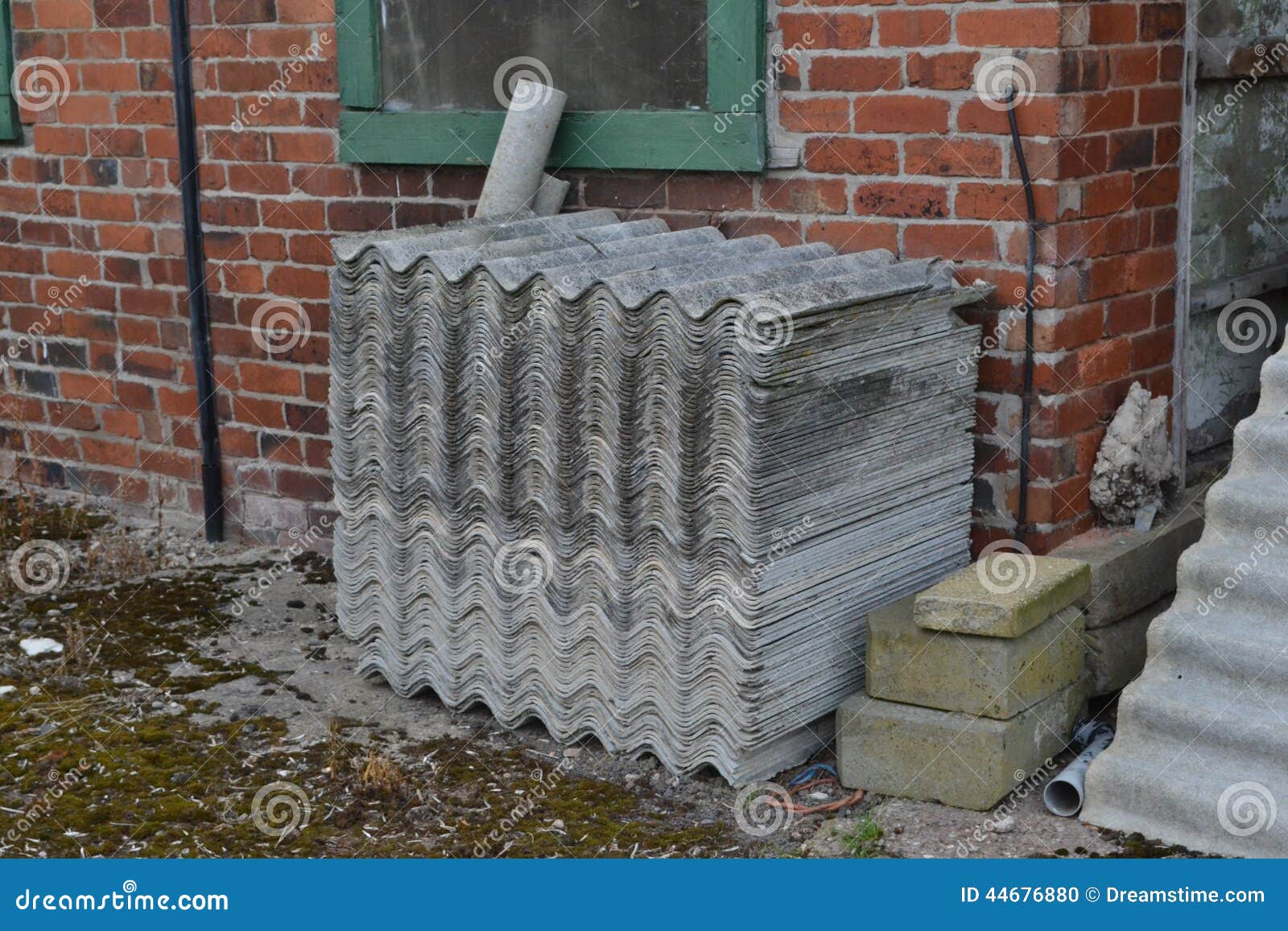 Stack of Asbestos Roof Tiles Stock Photo - Image of asbestos, roof ...