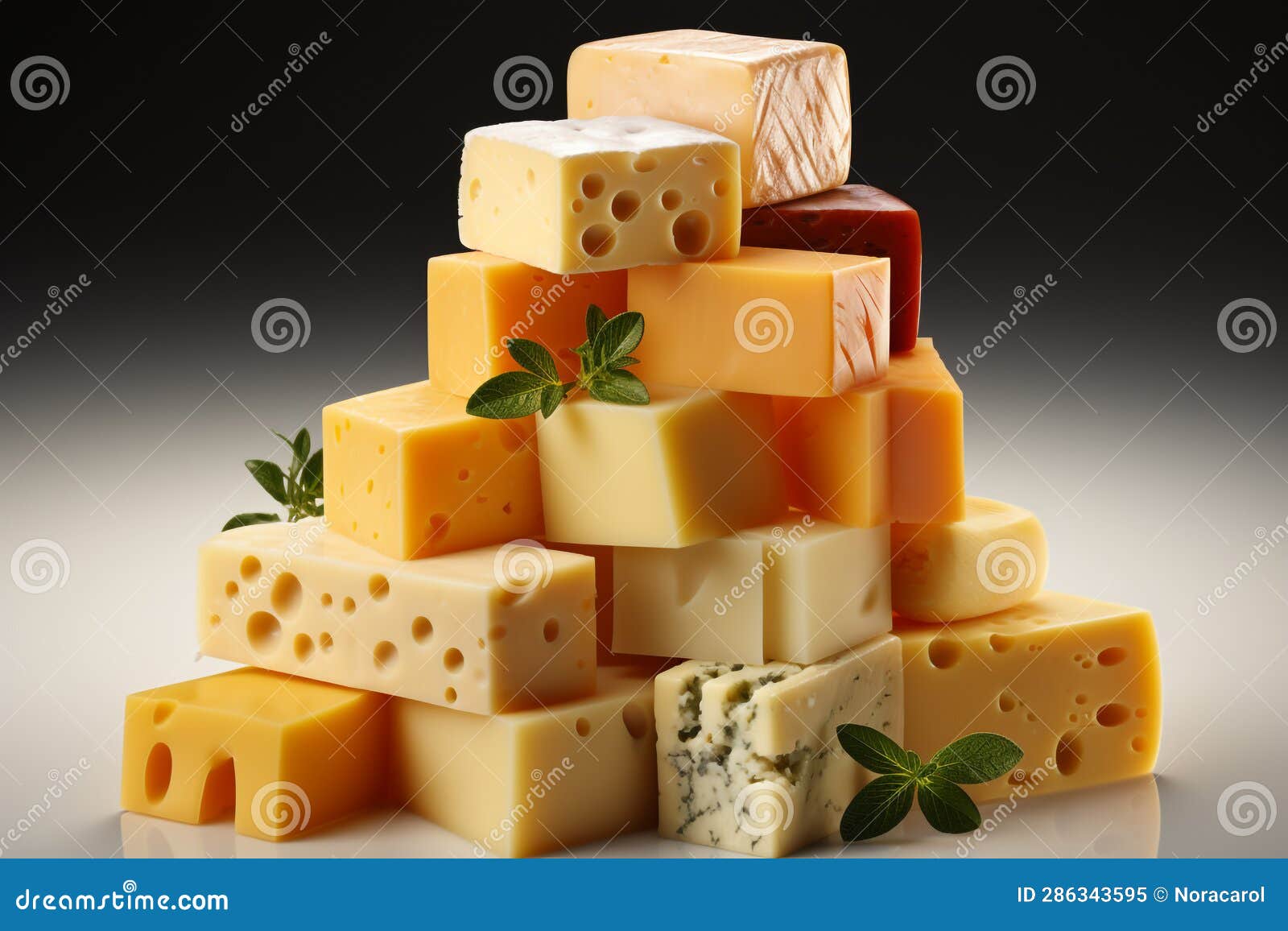 Stack of assorted cheese stock illustration. Illustration of background ...