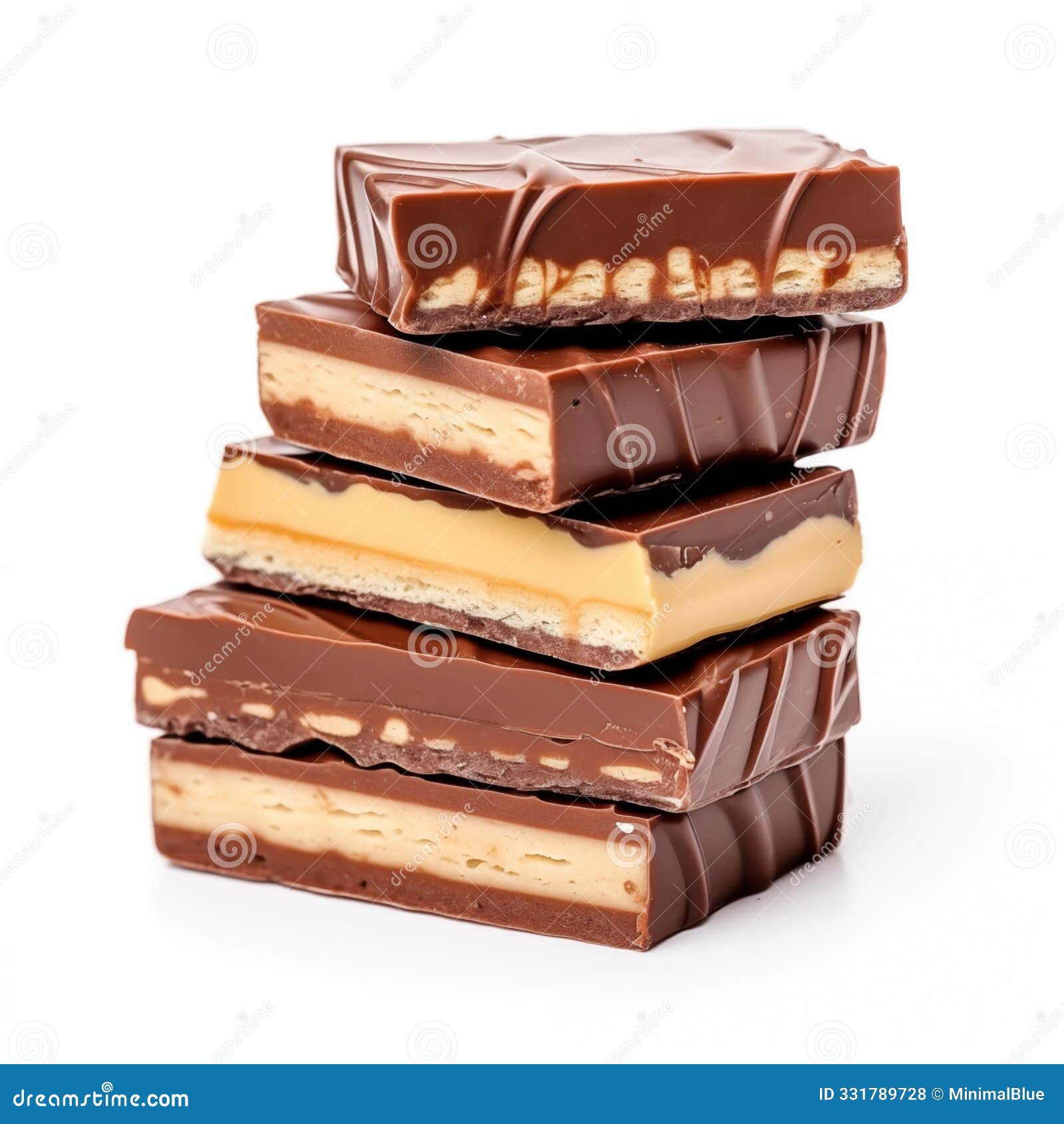 Stack of Assorted Chocolate Bars with Caramel Layers Stock Illustration ...