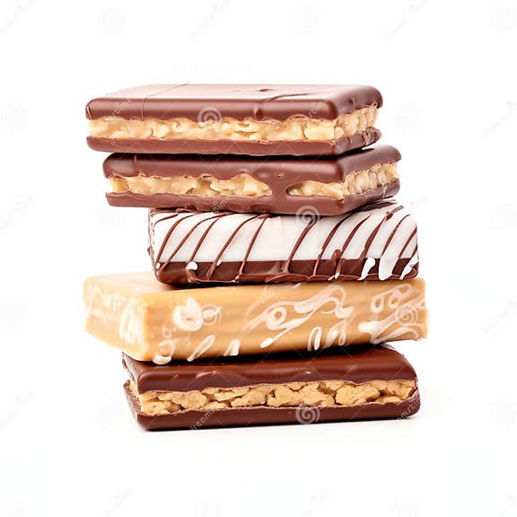 Stack of Assorted Chocolate Bars with Different Toppings Stock ...