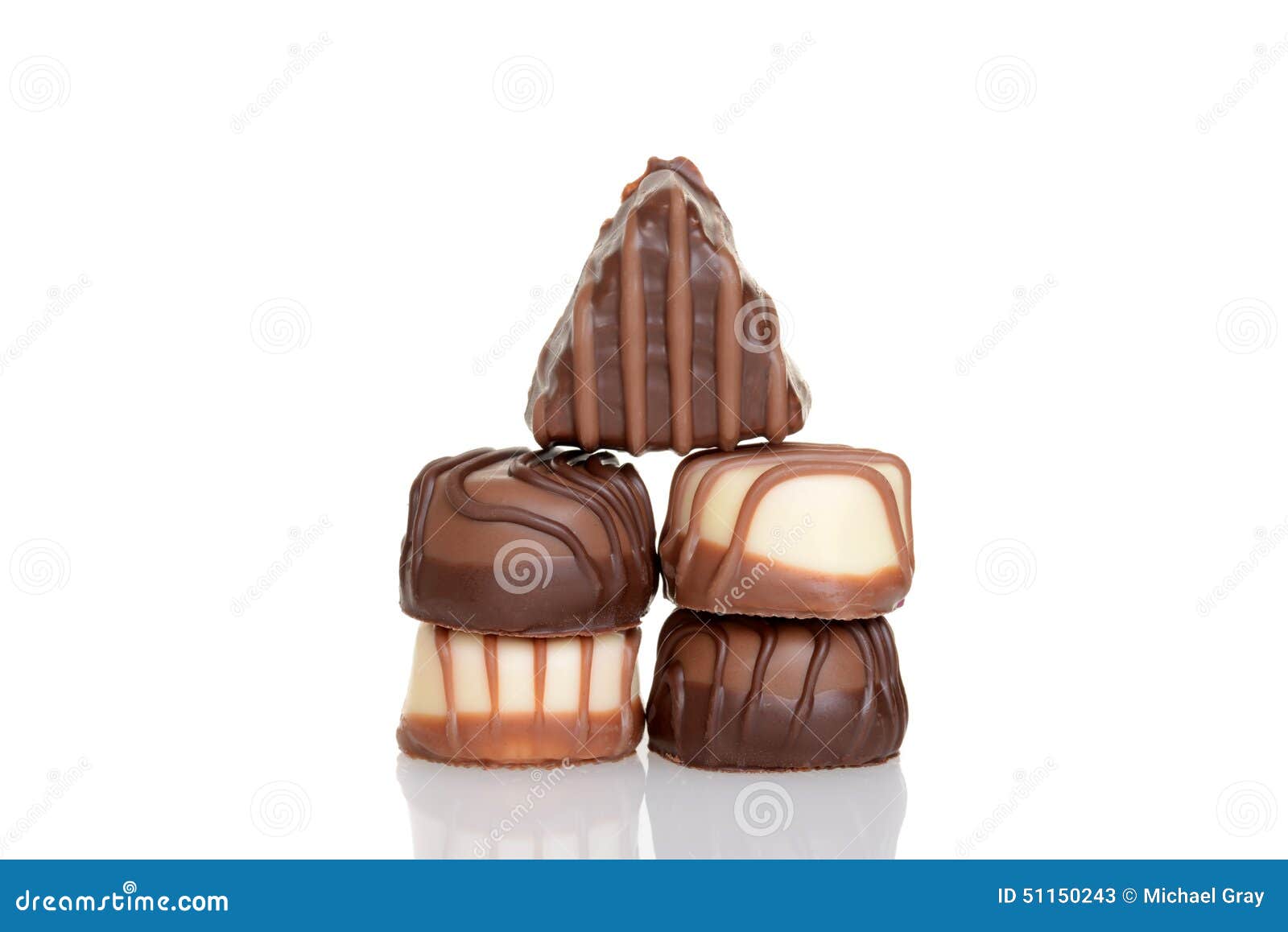 Stack assorted chocolates stock image. Image of stripes - 51150243