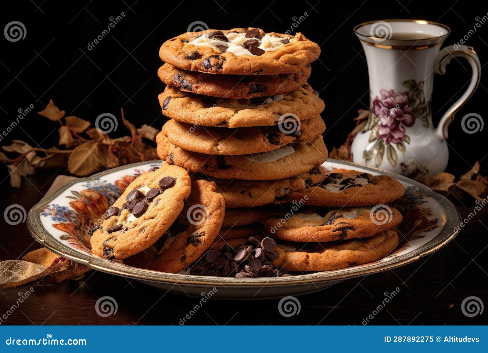 Stack of Assorted Cookies on a Plate Stock Image - Image of snack ...