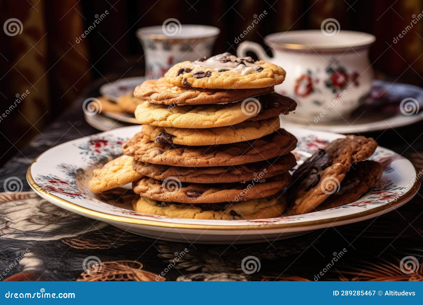 Stack Of Assorted Cookies On A Plate Stock Illustration Illustration Of Cookies Assorted
