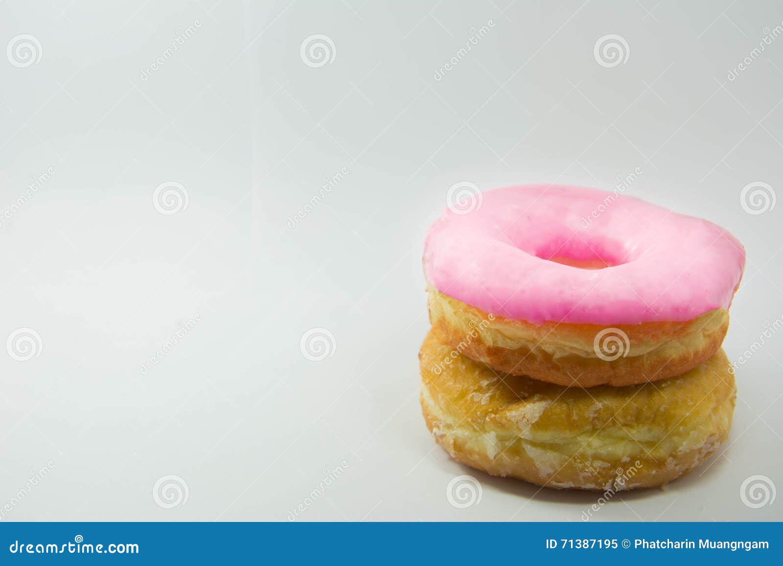 Stack of Assorted Donuts on a White Plate on Pastel Stock Image - Image ...