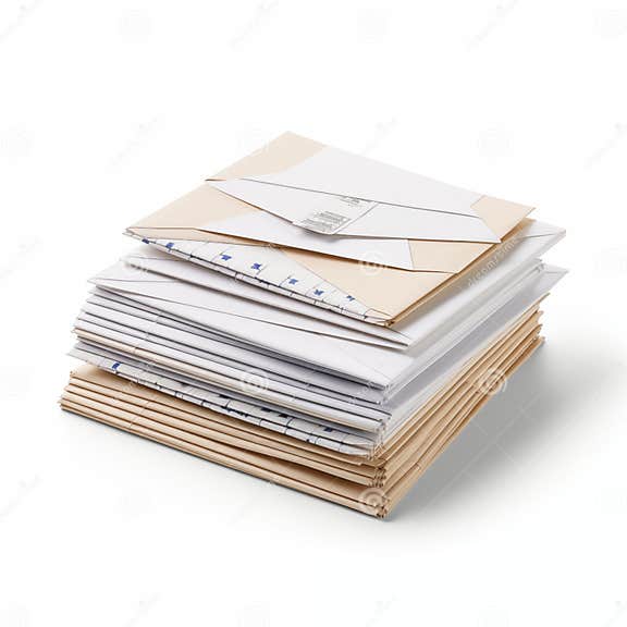 A Stack of Assorted Envelopes and Papers Arranged Neatly on a Clean ...