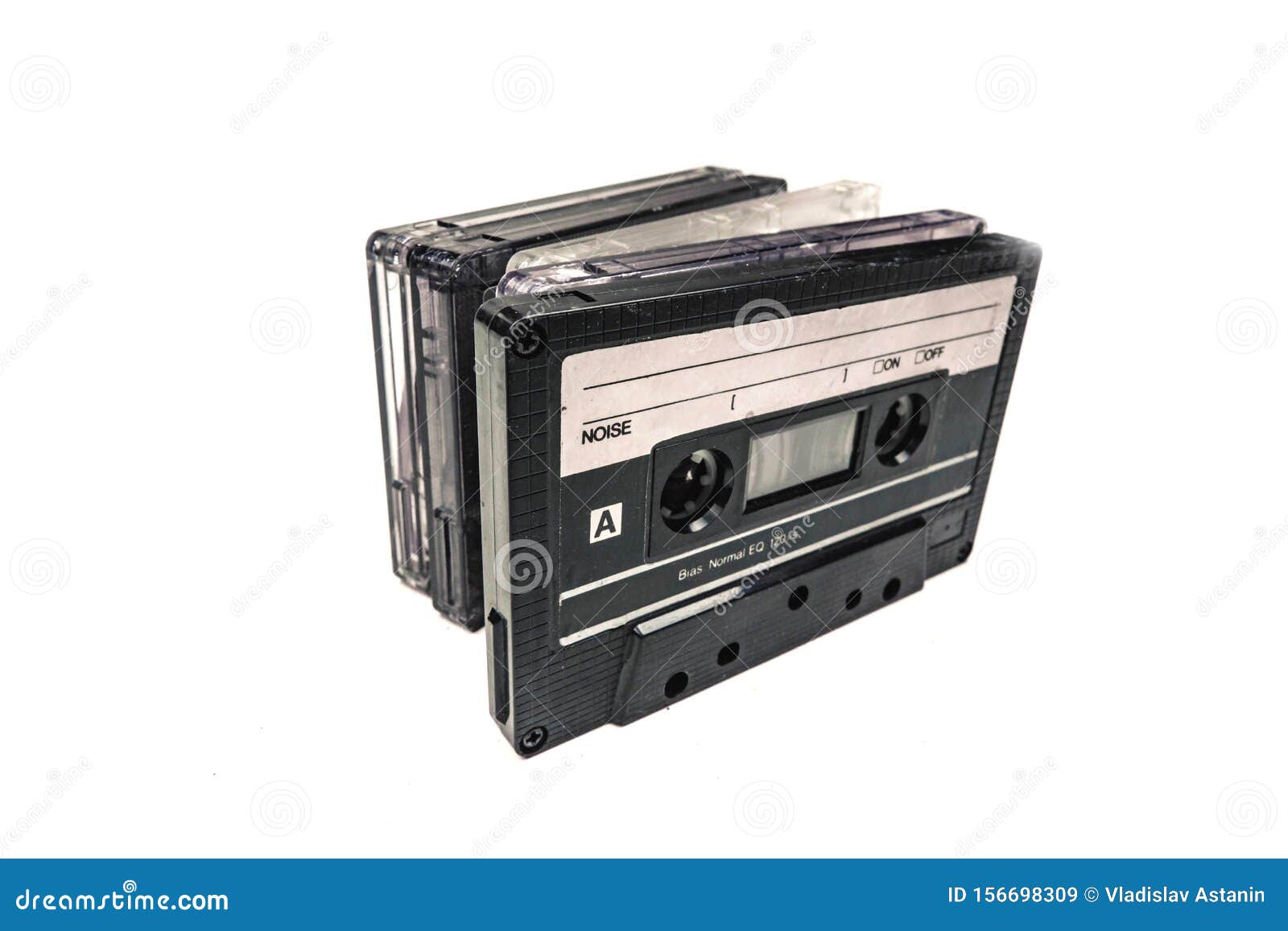 Stack of Audio Cassettes Isolated on White Background Stock Image ...