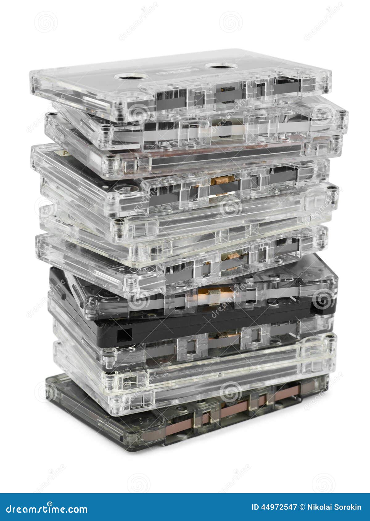 Stack of audio cassettes stock image. Image of isolated - 44972547