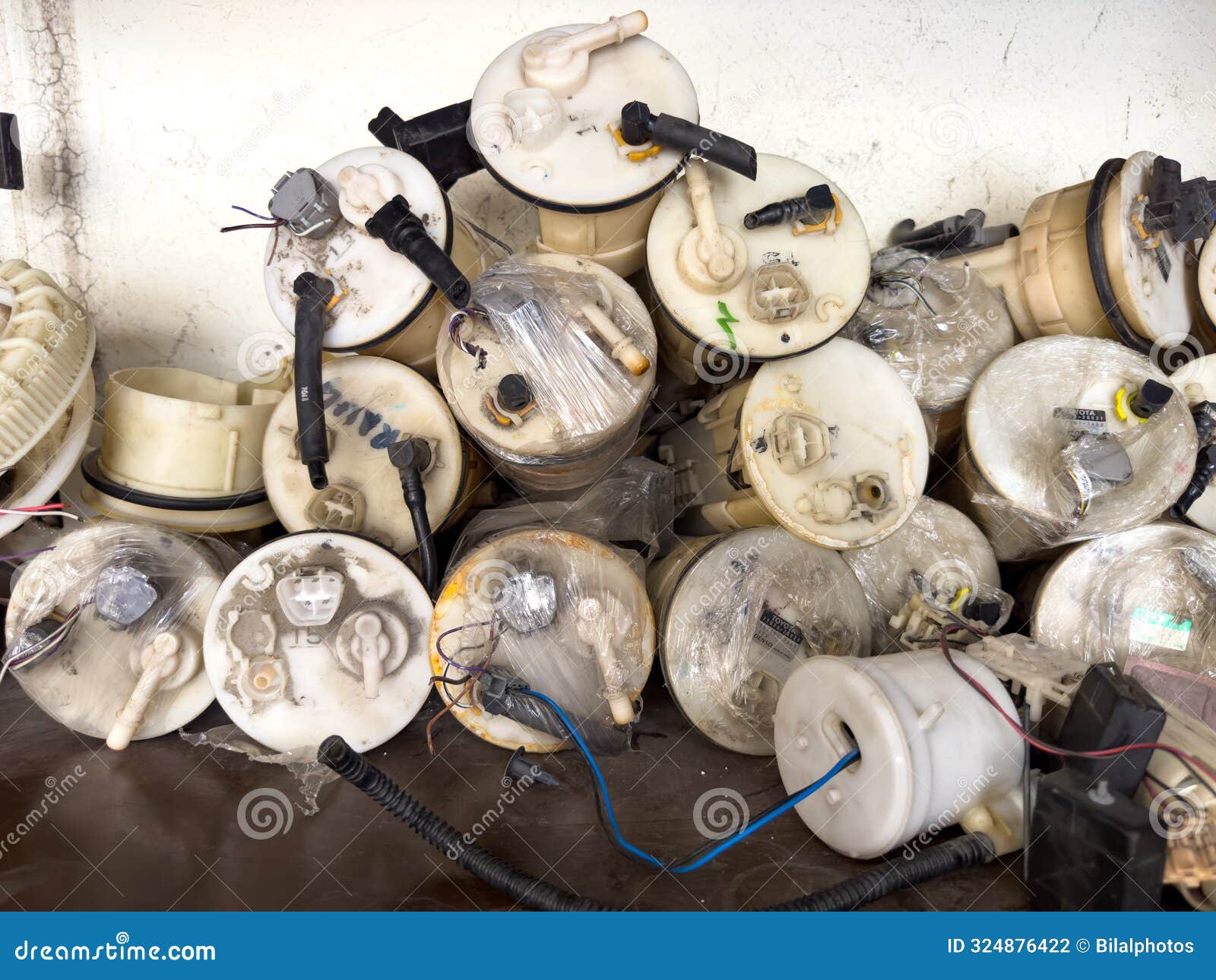 Stack of Automotive Fuel Pump Modules in a Workshop: Pakistan - 03 July ...