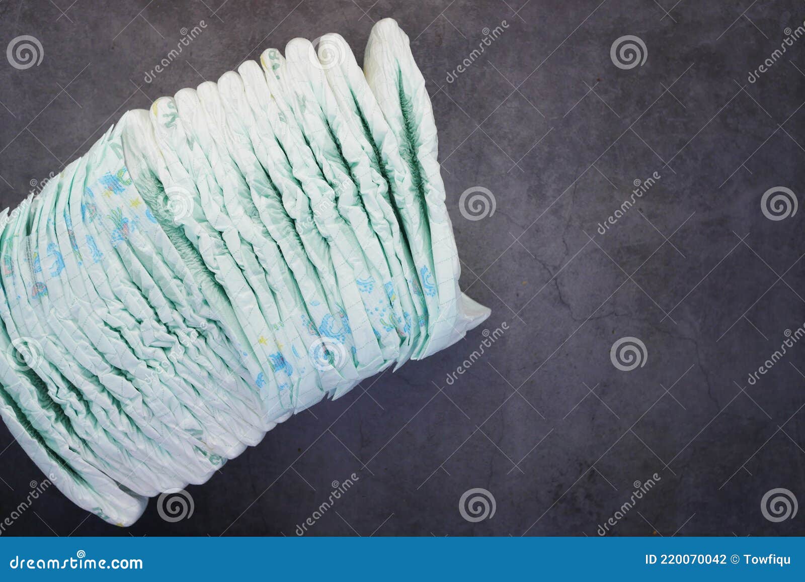 Stack of Baby Diaper on Black Background , Stock Photo - Image of nappy ...